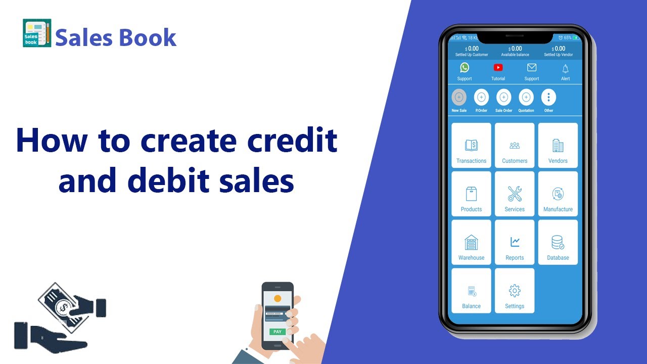 How to create credit and debit sales - YouTube