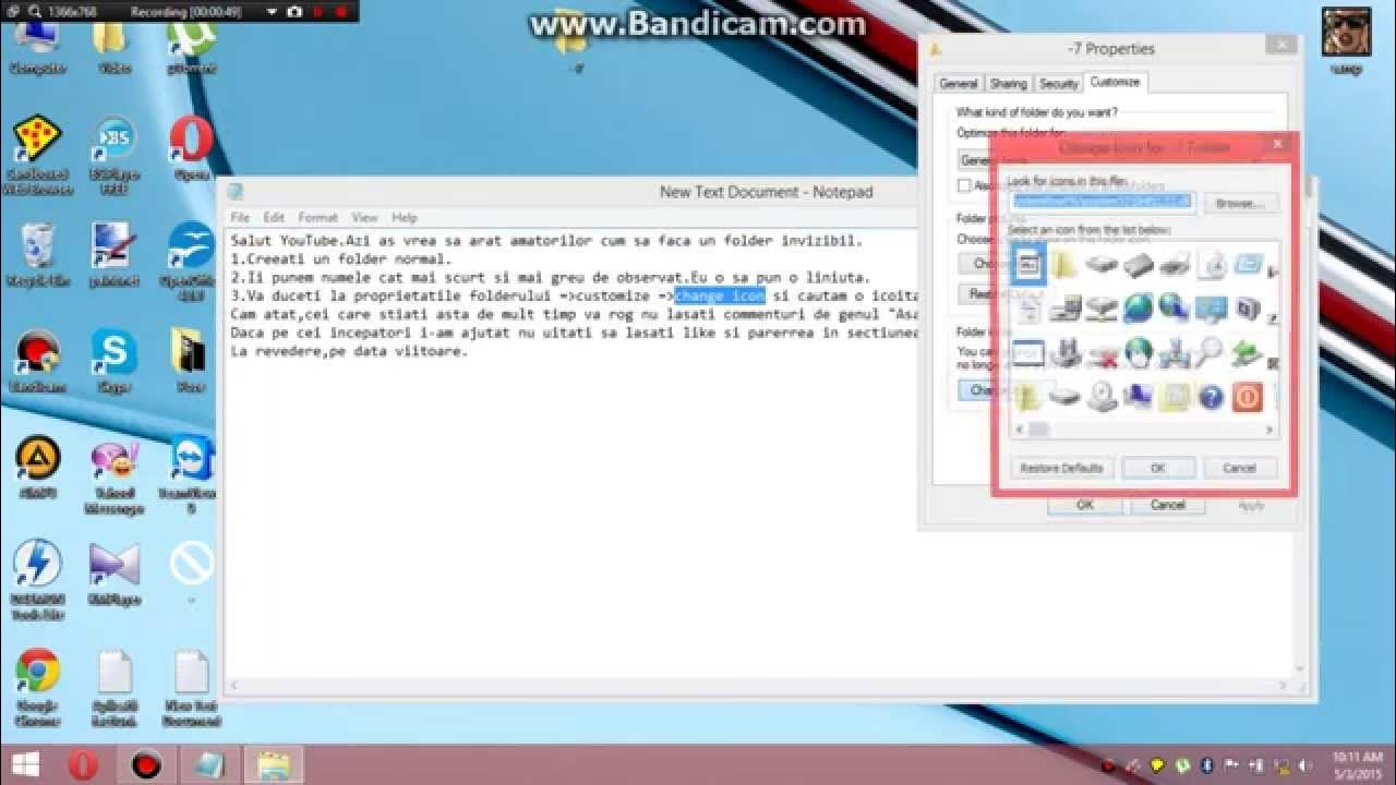 Cum sa creeati un folder invizibil. - YouTube