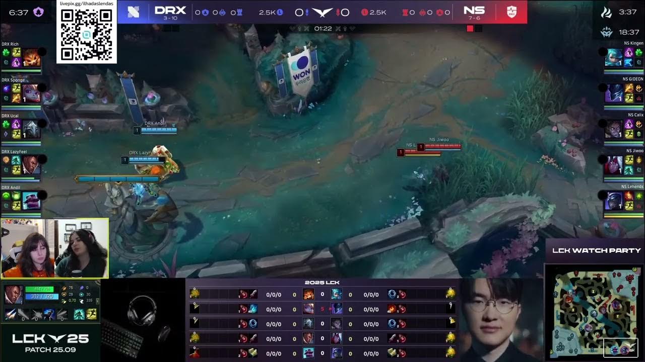 NS x DRX | Jogo 2 - MD3 | Fase de Pontos | LCK Split 2 - 2025 | Ilha das Lendas - YouTube