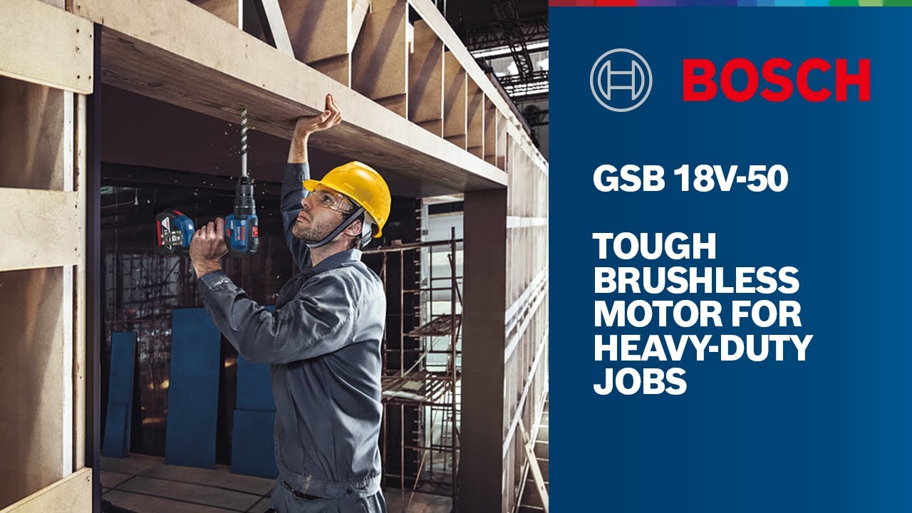 Brushless | Bosch GSB 18V-50 Professional Cordless Impact Drill - YouTube