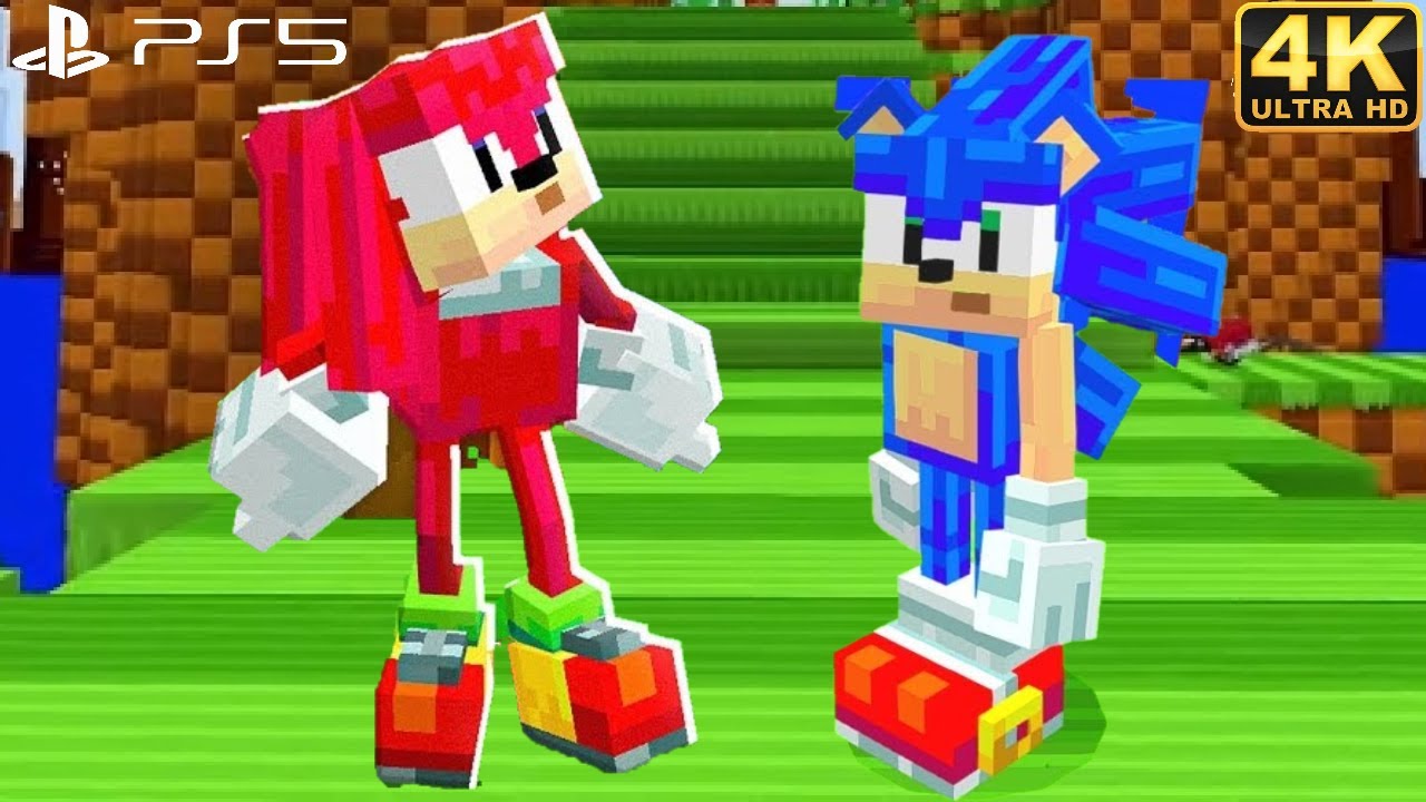 Sonic do Minecraft - KNUCKLES Desbloqueado (PS5) 4K HDR 60FPS KNUCKLES ...