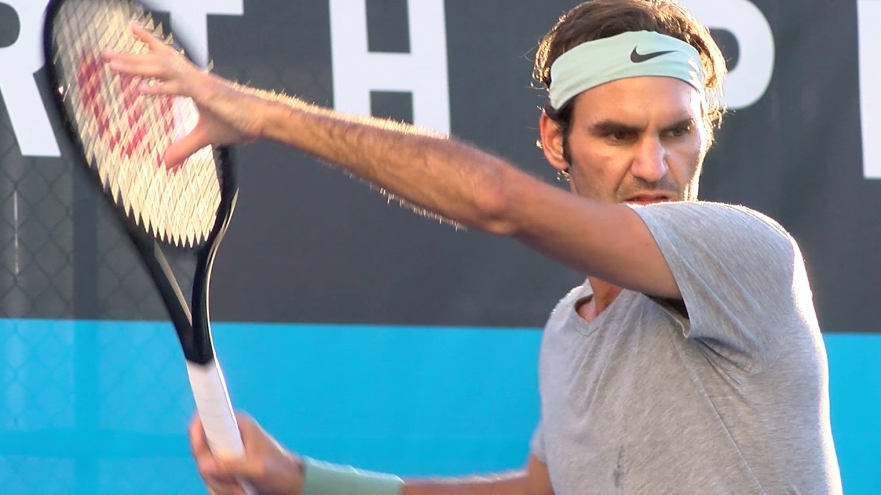 Roger Federer practice session - Mastercard Hopman Cup - YouTube