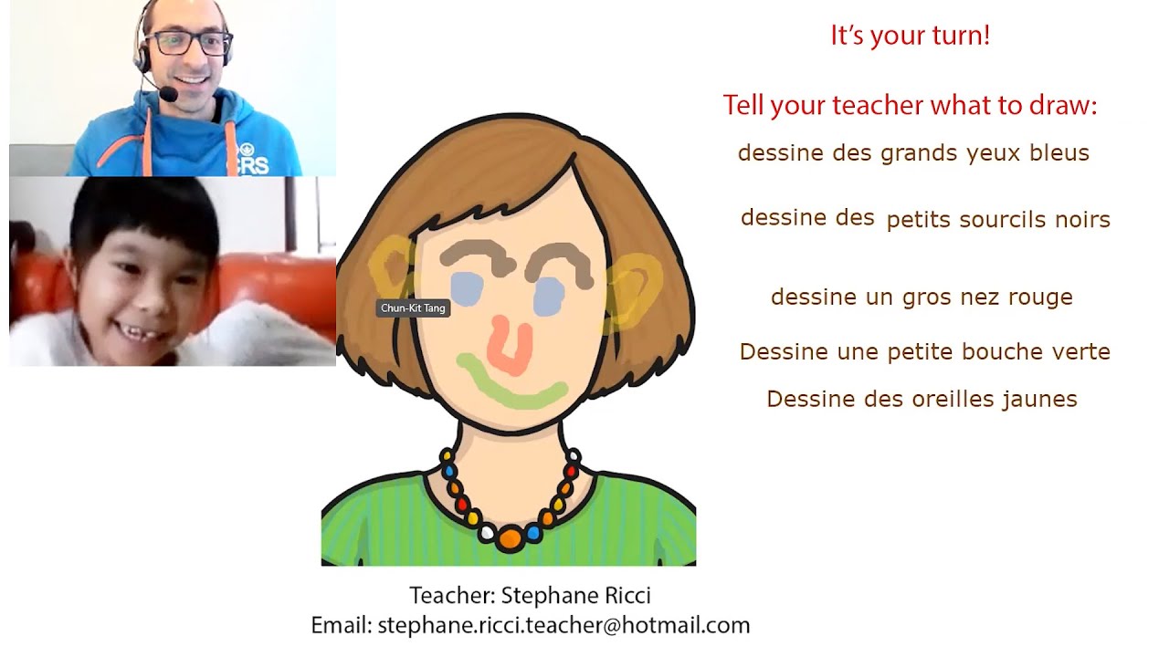 Online French Lessons for Kids // In-Class Footage // Drawings and ...