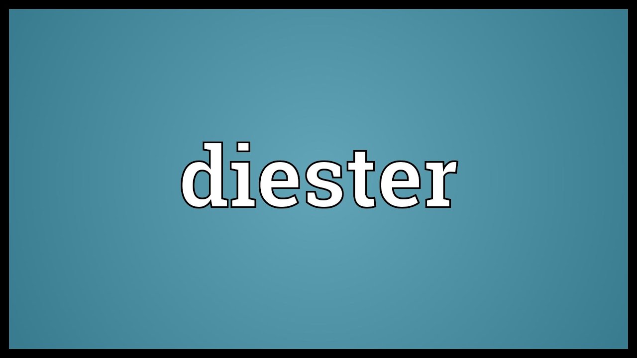 Diester Meaning - YouTube