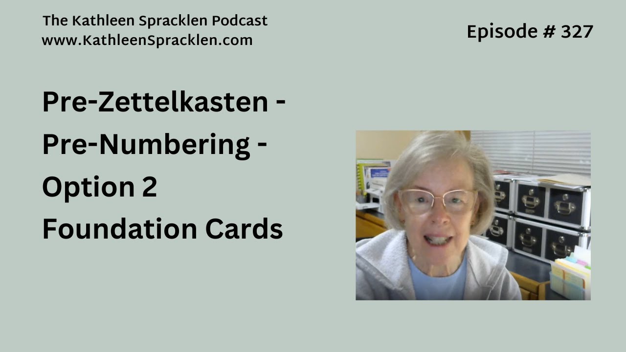 Pre-Zettelkasten - Pre-Numbering - Option 2 Foundation Cards - YouTube