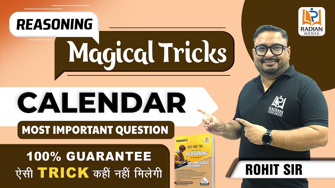 CALENDAR TRICKS | CALENDAR REASONING | REASONING BY ROHIT SIR #reasoning #radianmensa #ssc # ...