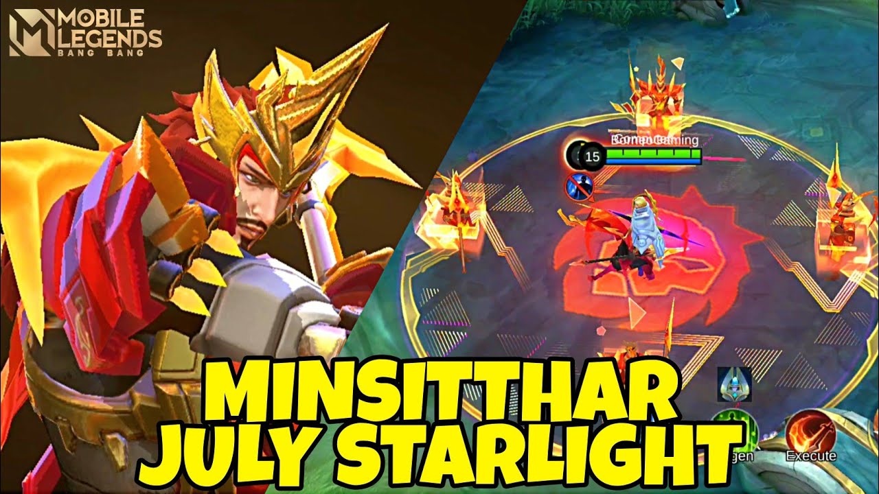 MINSITTHAR "CRIMSON LION" JULY STARLIGHT SKIN‼️ - MOBILE LEGENDS - YouTube