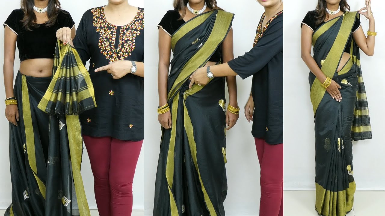 Challenge accepted saree drape for a beautiful slim model | saree ...