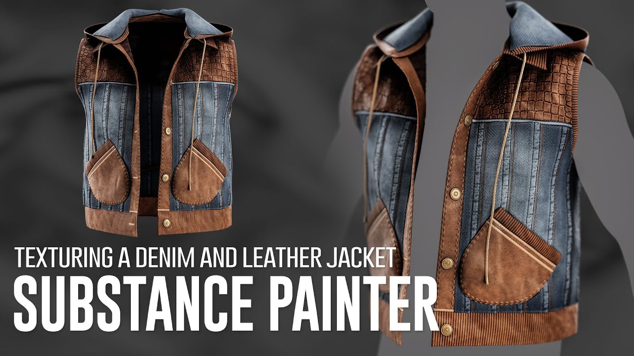 Texturing a Denim and Leather Jacket in Substance Painter - YouTube