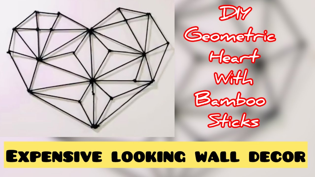 Geometric heart shape wall decor with bamboo sticks ♥️ \ Budget ...