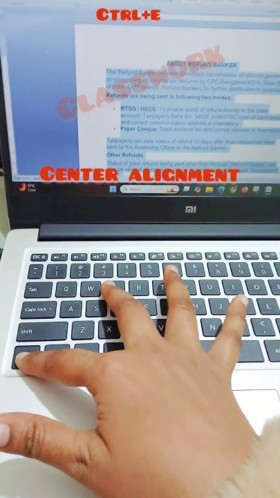 CTRL+E CENTER ALIGNMENT #computerknowledge #tricks #shortcutkeys #computer #computertips # ...