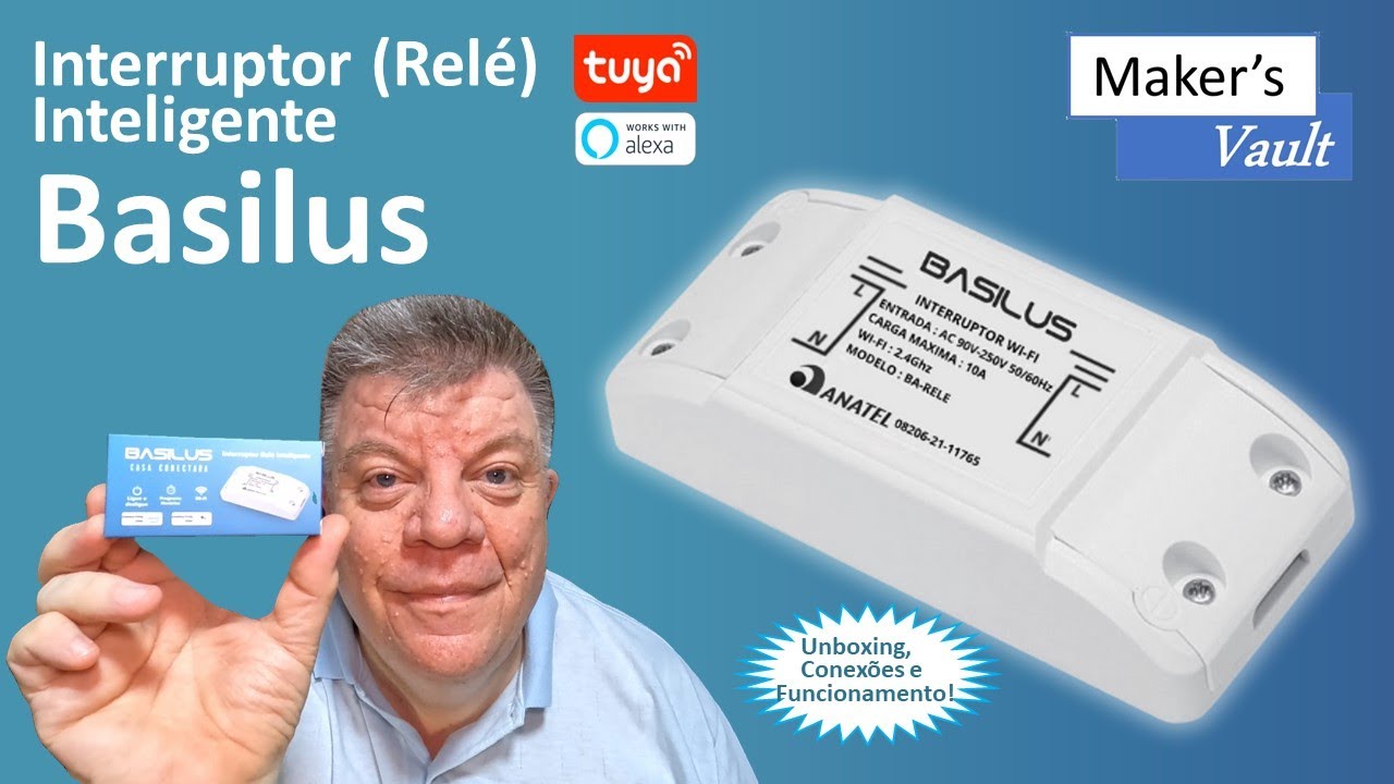 Basilus Interruptor inteligente Relé Wi Fi – Use com Alexa - YouTube