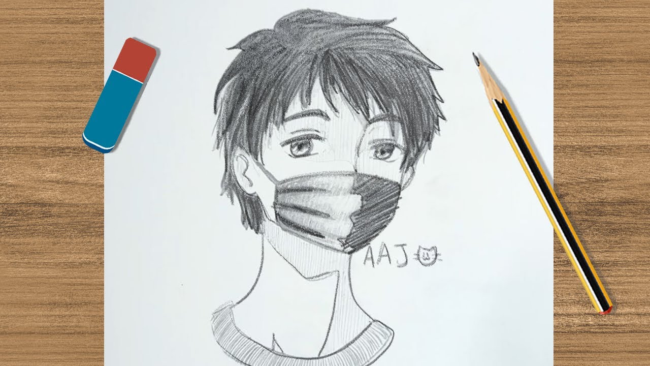 ️How to DRAW Anime BOY with a MASK | Easy Pencil Drawing Tutorial - YouTube