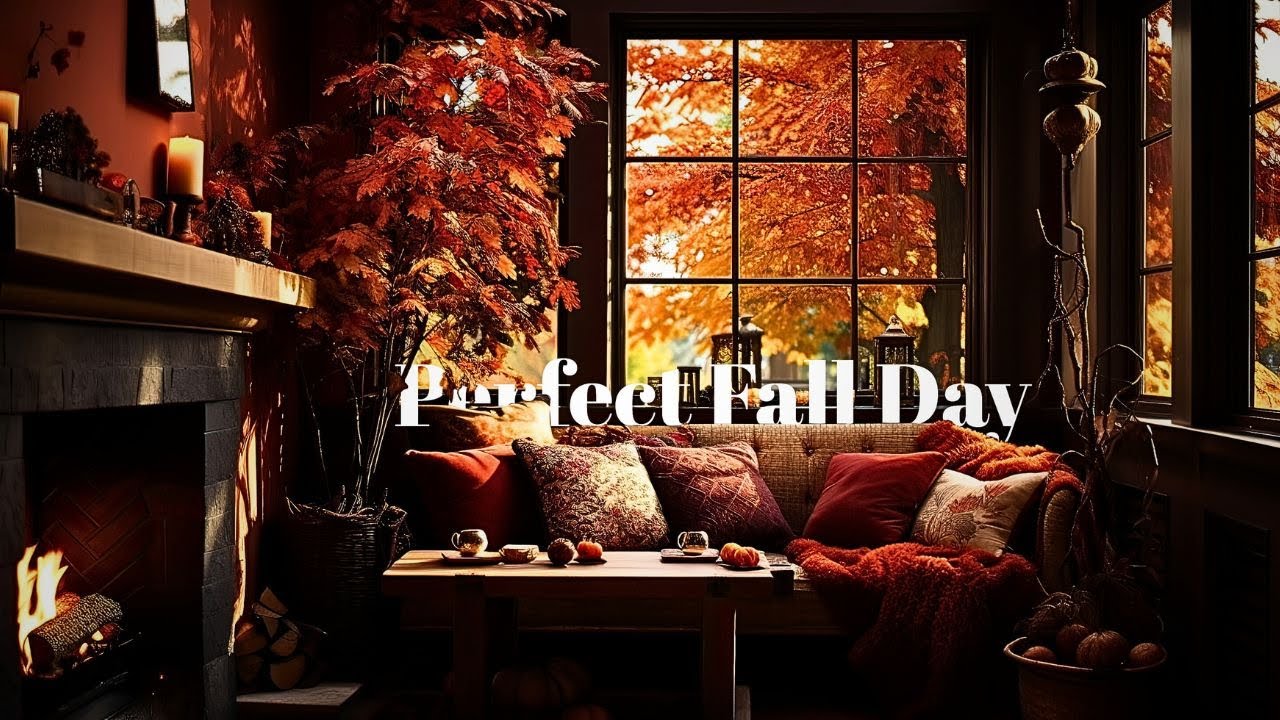 FALL PORCH AMBIENCE GOLDEN HOUR: Cozy Autumn Sounds, Crickets ...