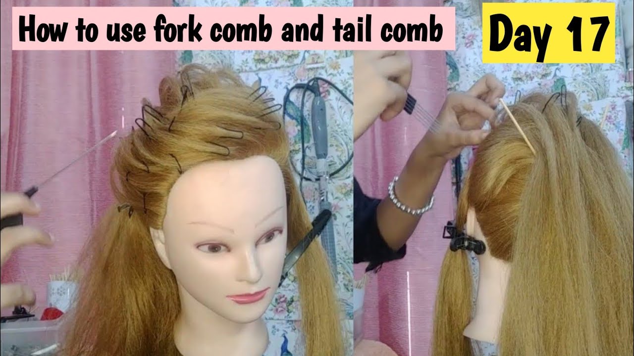 How to use Fork Comb And Tail Comb l Professional Hairstyling - YouTube