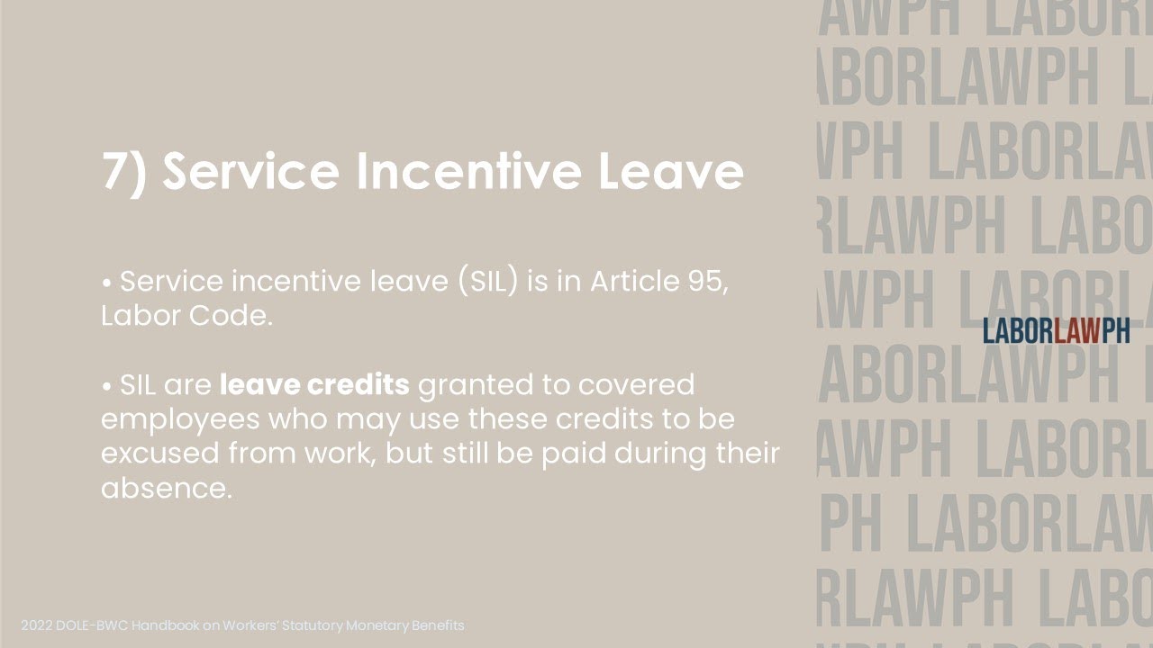 LS8 Service Incentive Leave - YouTube