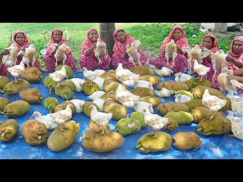 Jackfruits & Chicken Mix Curry Recipe | গ্রামের মহিলাদের ঐতিহ্যবাহী কাঁঠাল-মুরগি রান্না ❤️