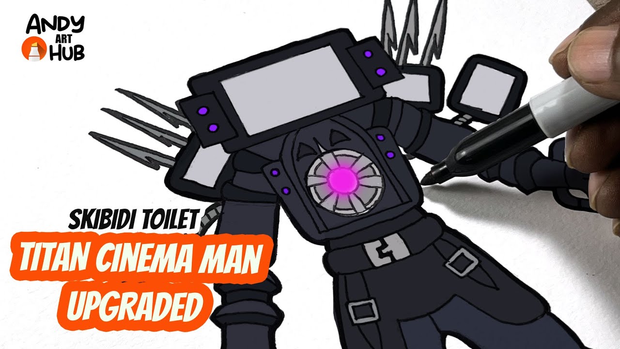 How to draw Titan Cinemaman Upgraded | Skibidi Toilet Characters | Step ...