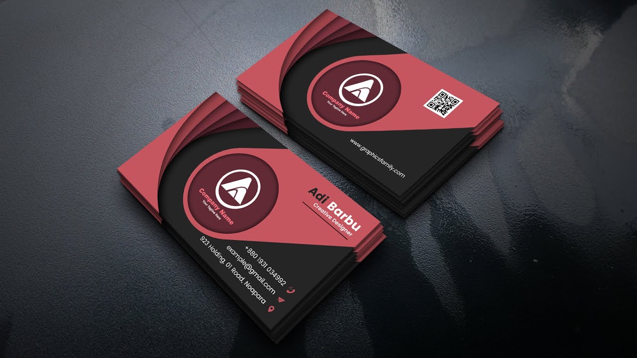 Creative Business Card Design in Adobe Photoshop - YouTube