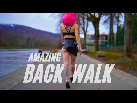 Shiny Asymmetric Latex Skirt – Stunning Back View Walk ✨