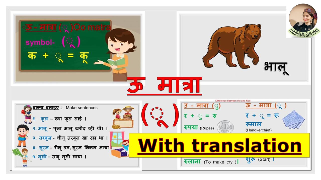 Oo matra/Hindi-Bade Oo matra words, Sentences and chapter with ...