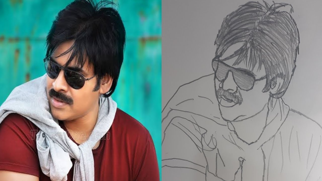 How to draw pawan kalyan drawing - YouTube