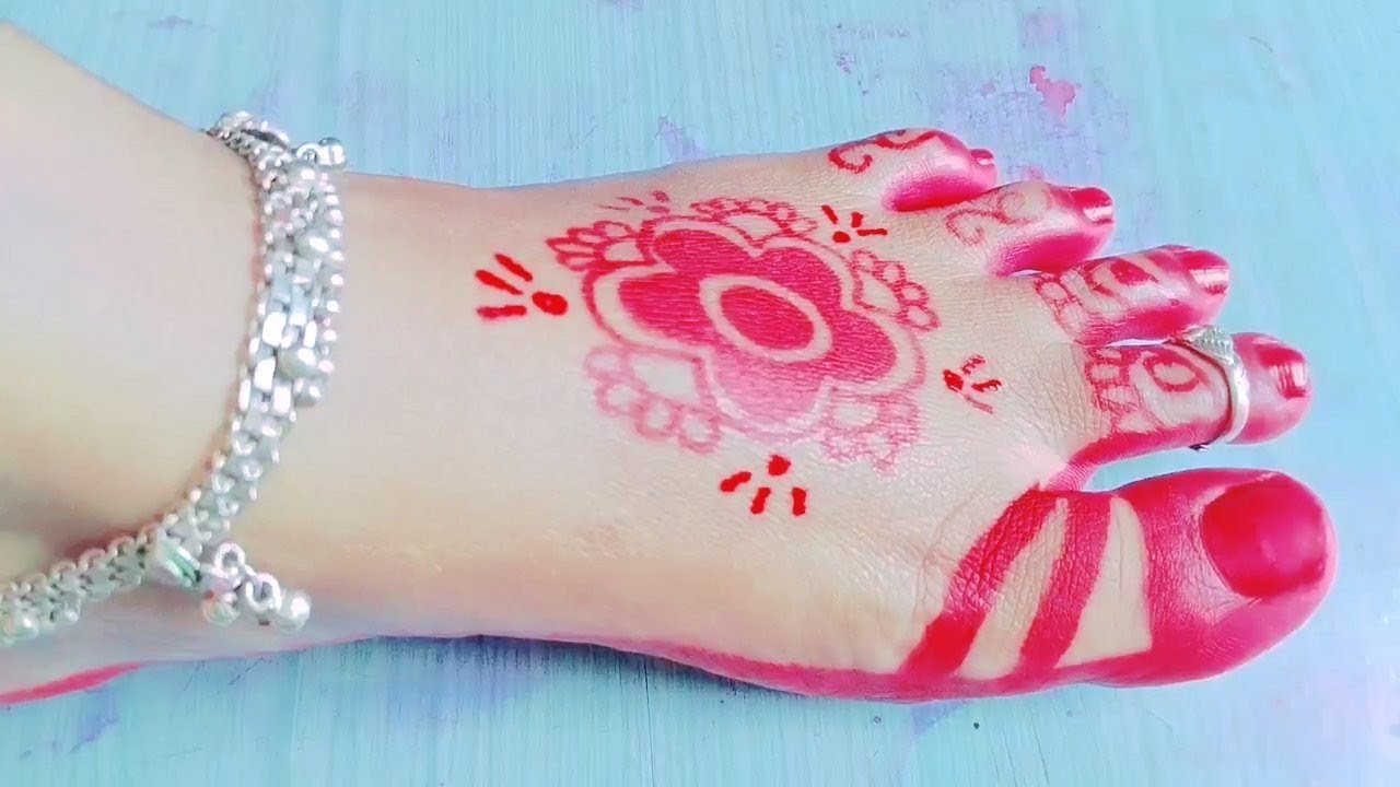 Mahavar design || mehandi design || pair kaise range || - YouTube