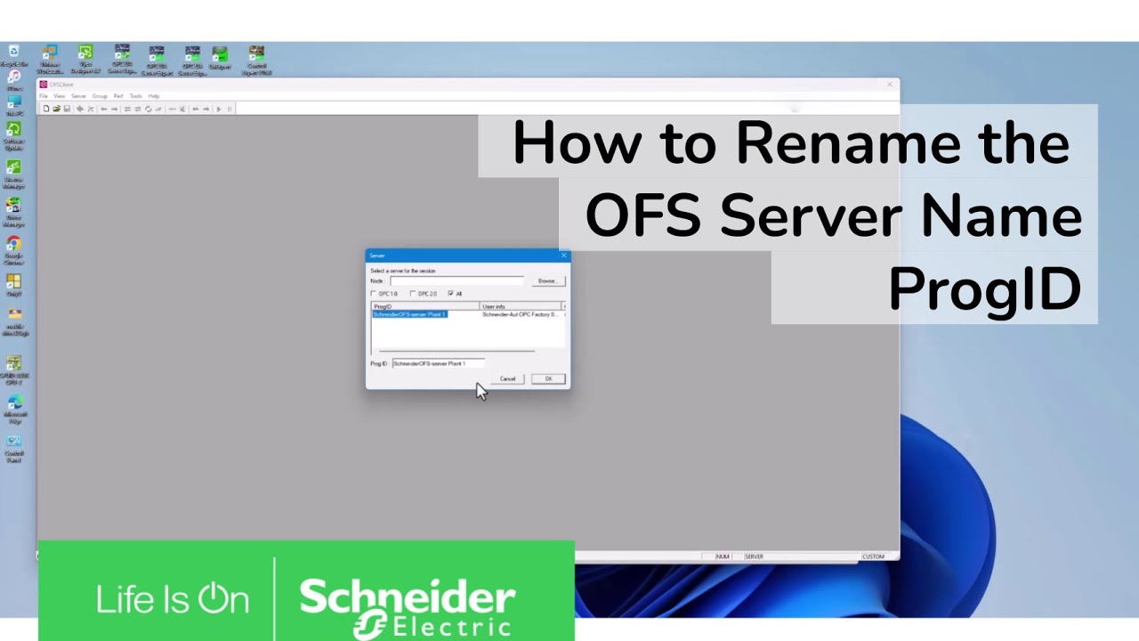 How to Rename the OFS Server Name ProgID | Schneider Electric - YouTube