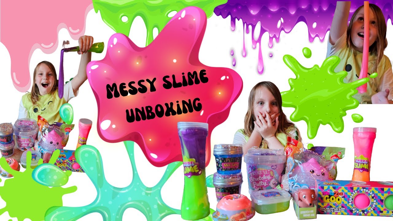 Messy ASMR slime haul unboxing! - YouTube