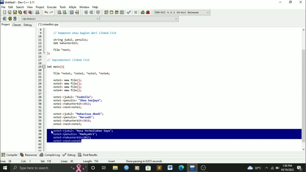 Program Sederhana C++ | Linked List - YouTube
