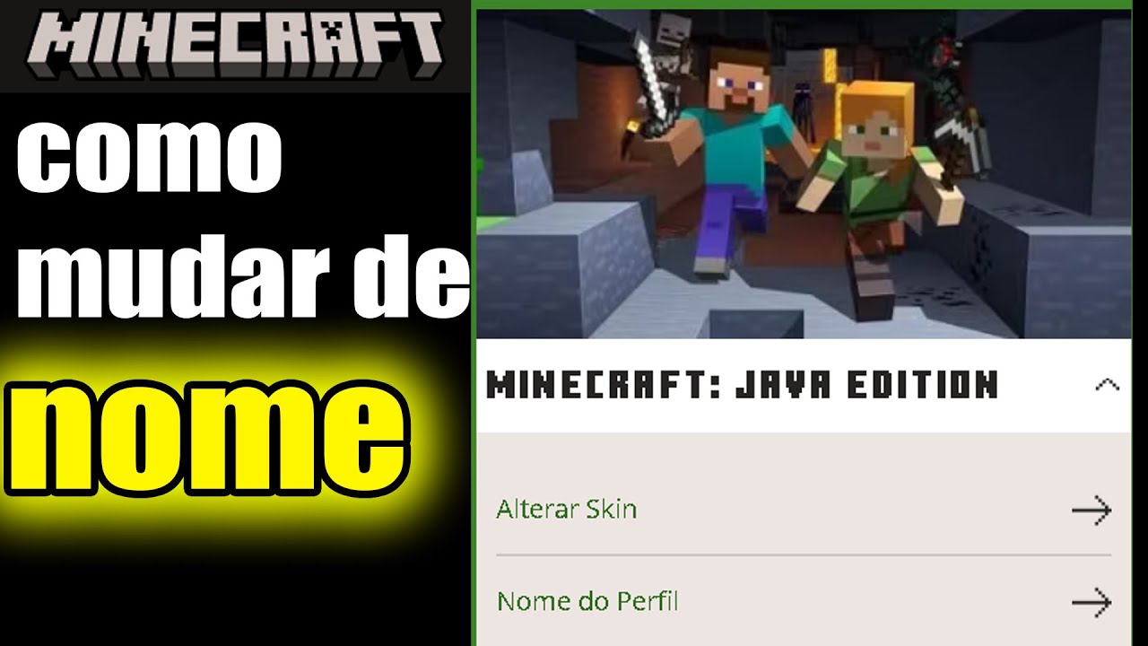 Como mudar de nome no minecraft java edition - YouTube