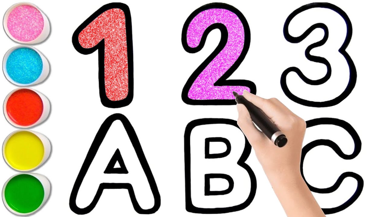 Drawing 123 abc for Kids and Toddlers | Drawing, Coloring and Painting ...
