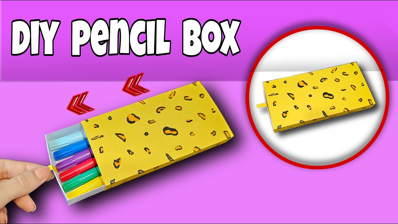 Diy paper pencil box|How to make paper pencil box at home|No glue paper ...