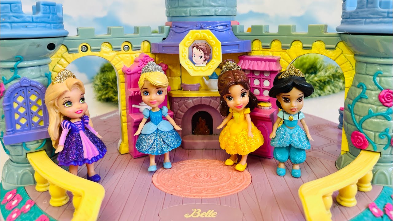 Disney Princess Spin Surprise Castle Playset and Tea Party with Dolls ...