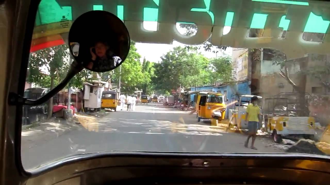 An "auto" (rickshaw) ride through the streets of Chennai, India, 2011 ...