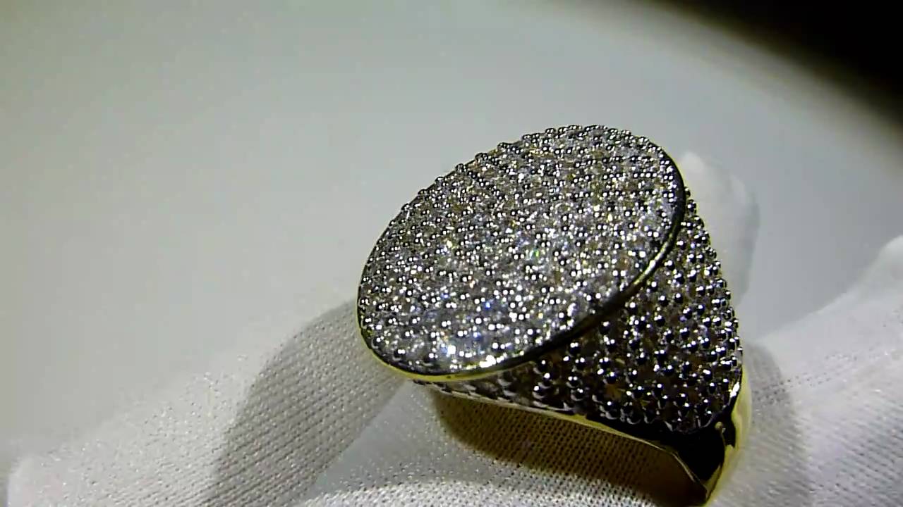 (SOLD)$65 Lab Made GOLD Diamond "Presidential" Ring SIZE:12 -Lab Made ...