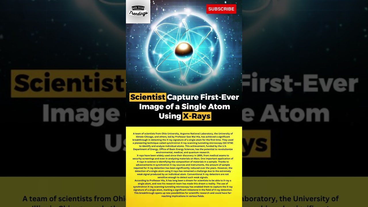 Scientists Capture First Ever Image of a Single Atom Using X Rays # ...