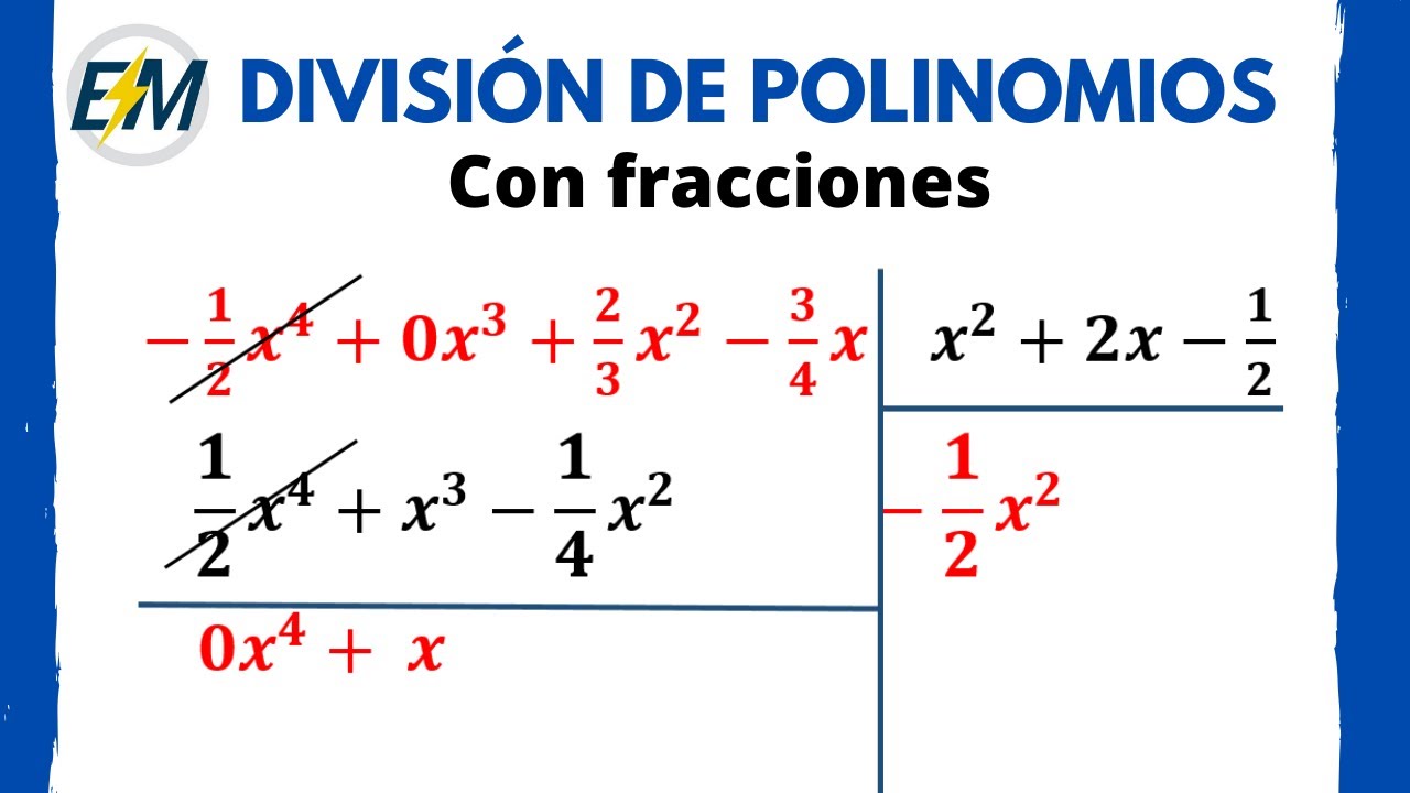 DIVISIÓN de POLINOMIOS con FRACCIONES / Ejercicio resuelto #2 - YouTube