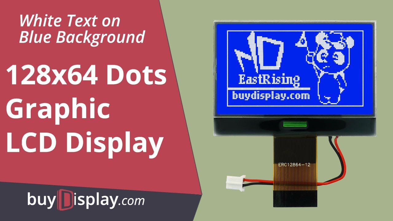 128x64 Graphic LCD Module with Backlight for Arduino,White Text on Blue ...