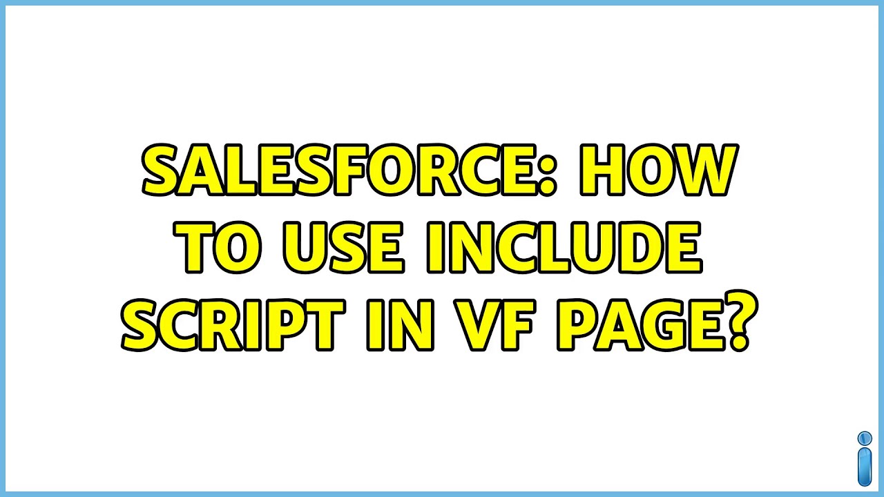 Salesforce How To Use Include Script In Vf Page Youtube 5853