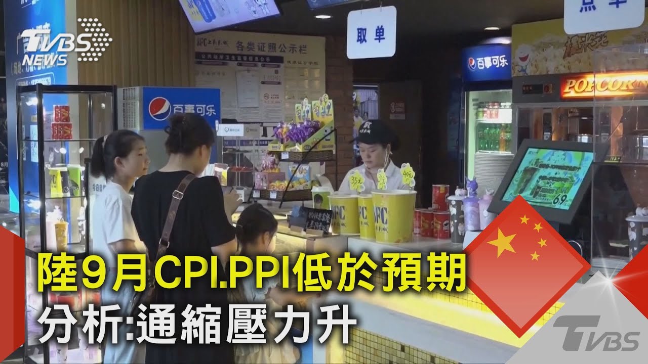 陸9月CPI.PPI低於預期 分析:通縮壓力升｜TVBS新聞 @TVBSNEWS02 - YouTube