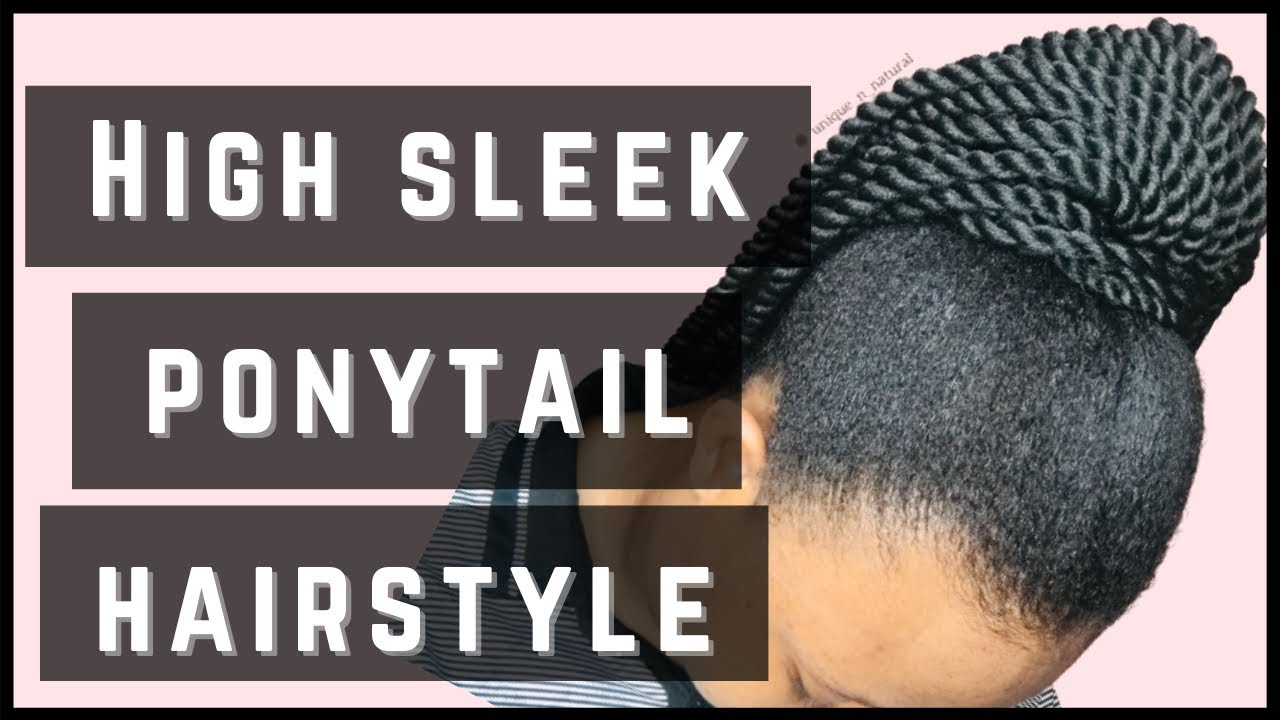 How To: High Sleek Ponytail Hairstyle on natural hair using Brazilian ...