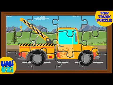 Umi Uzi |  tow truck | vehicles for kids | puzzles | cartoon car