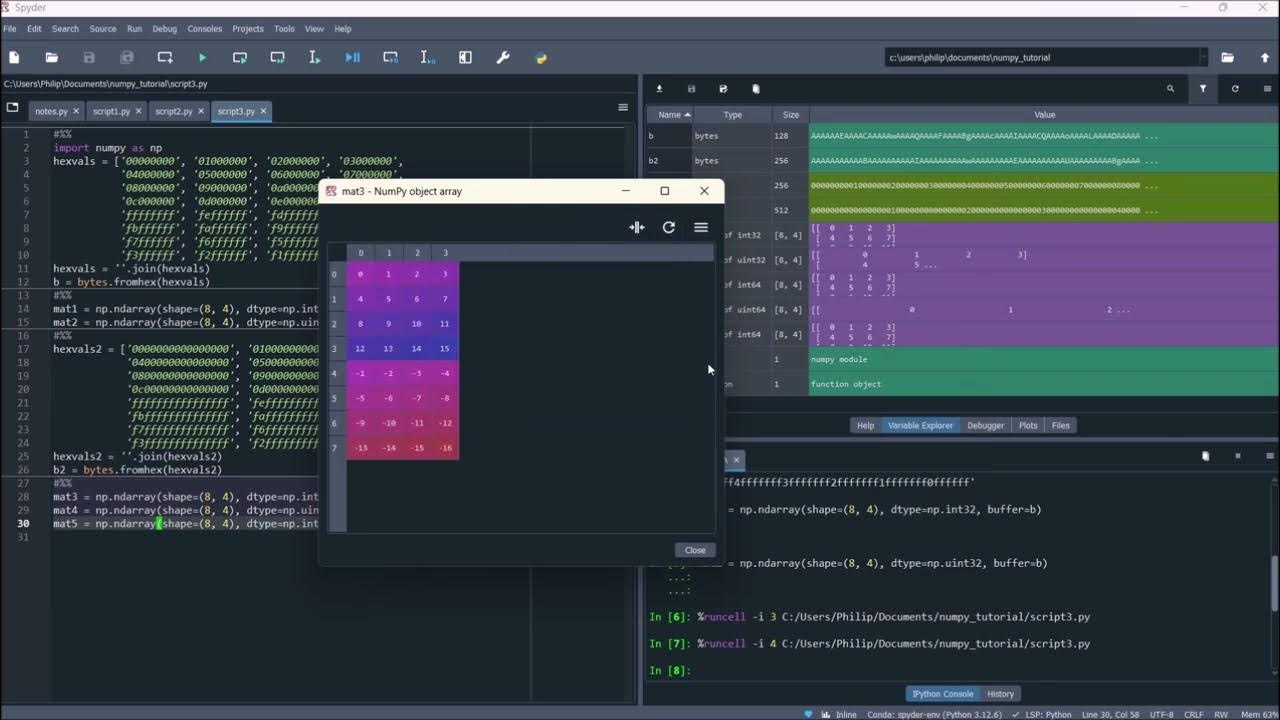 Spyder 6 IDE: numpy 2.1 - YouTube