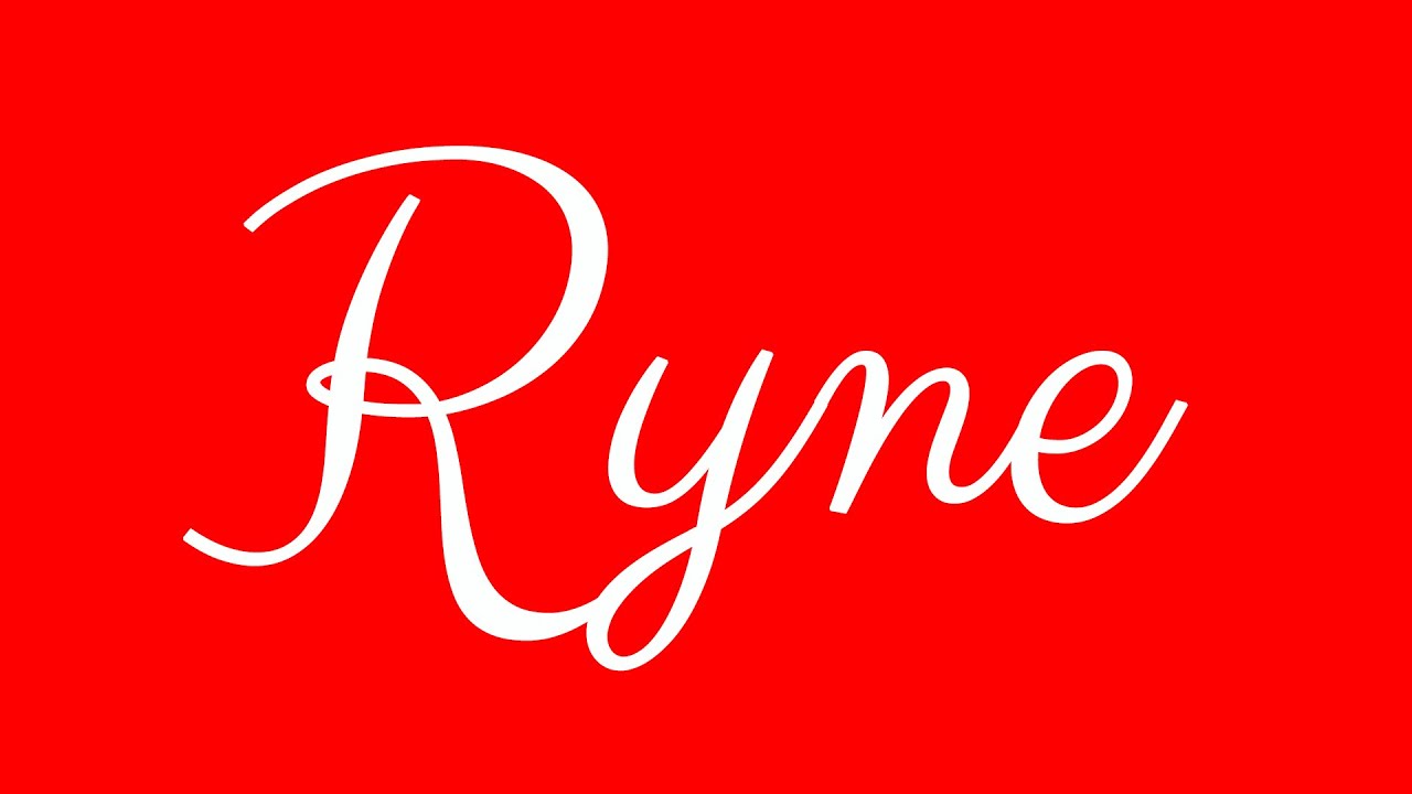 Learn how to Sign the Name Ryne Stylishly in Cursive Writing - YouTube