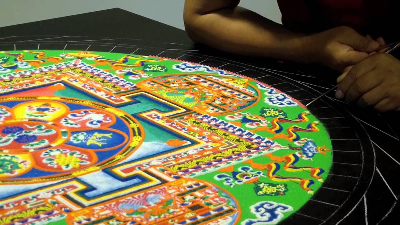 Tibetan Monks Creating a Sand Mandala - YouTube