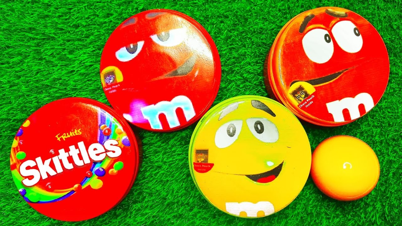 Satisfying ⭐ ASMR UNBOXING| LEARNING COLOR WITH M&M AND SKITTLES WITH ...