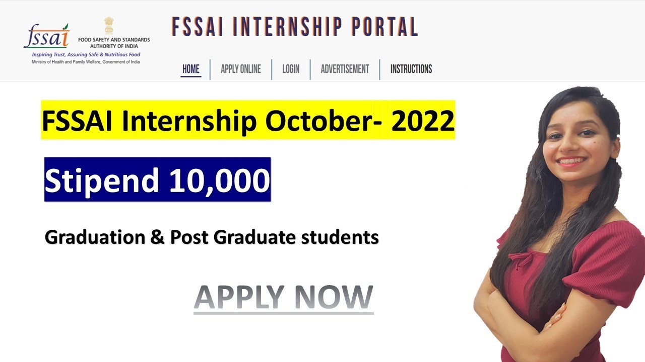 FSSAI Internship Programme October 22 For Graduation & Post Graduation ...