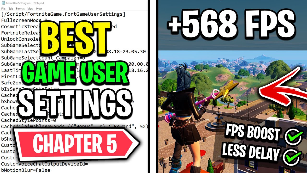 The BEST Game User Settings in Fortnite Chapter 5! (MAX FPS Boost + 0 ...