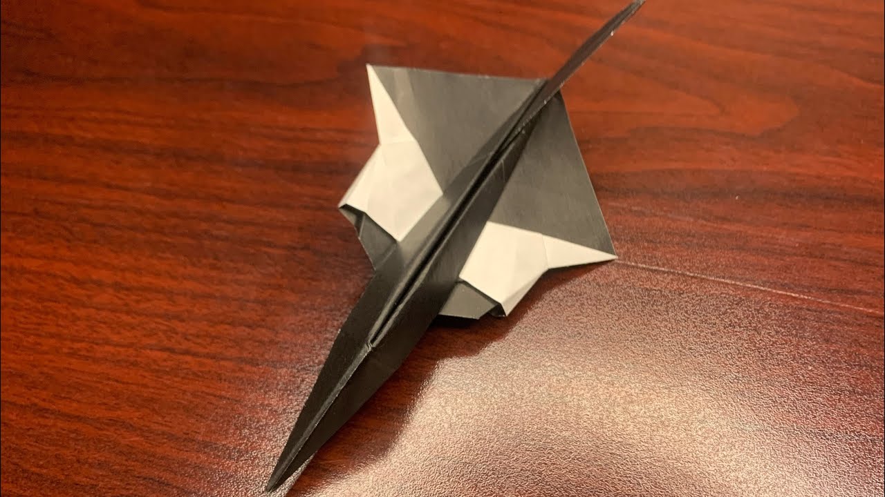 Frostbite a very easy origami fighter jet #paper #plane - YouTube